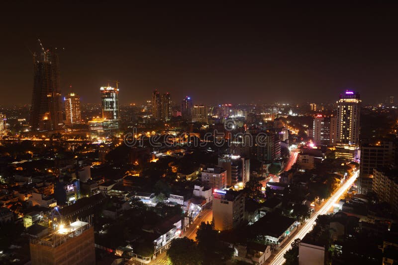Skyline Of Colombo In Sri Lanka At Night Stock Photo - Image of malaka ...