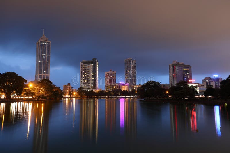 The Skyline of Colombo at Night Editorial Stock Image - Image of ...