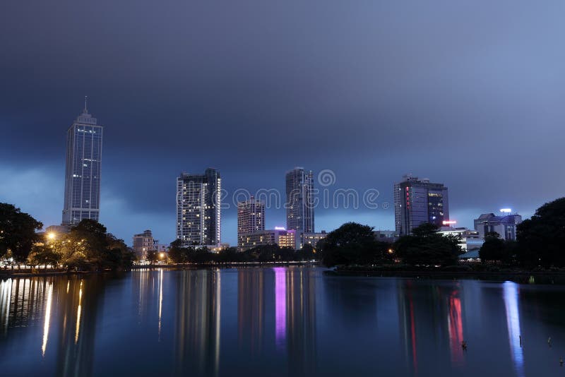 The Skyline of Colombo at Night Editorial Stock Photo - Image of ...
