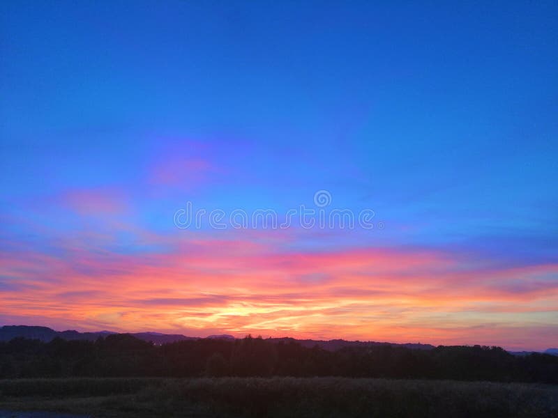 The skyline on countryside stock image. Image of sunset - 171004371
