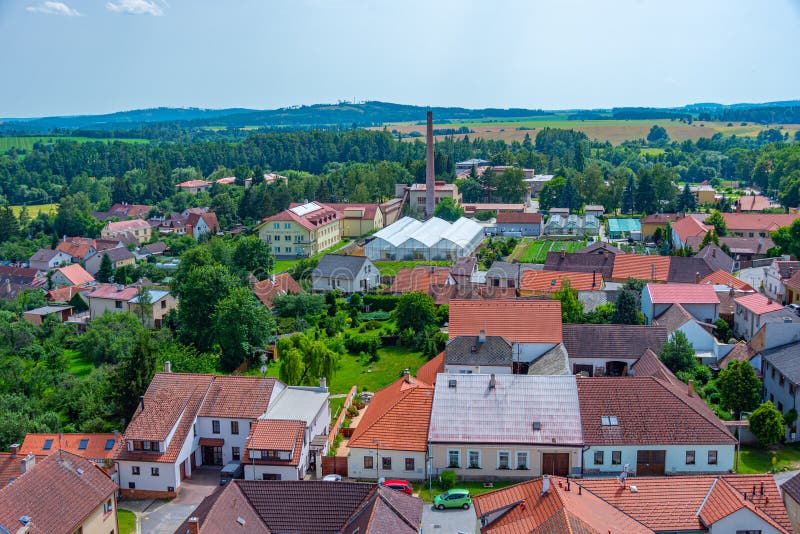 Skyline of Czech Town Dacice Stock Image - Image of town, church: 374638445