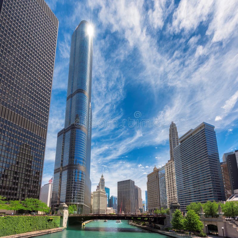 Skyline Da Cidade De Chicago Imagem de Stock - Imagem de arquitetura ...