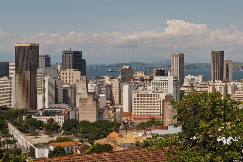 Skyline De Rio De Janeiro Do Centro Imagem de Stock Editorial - Imagem ...