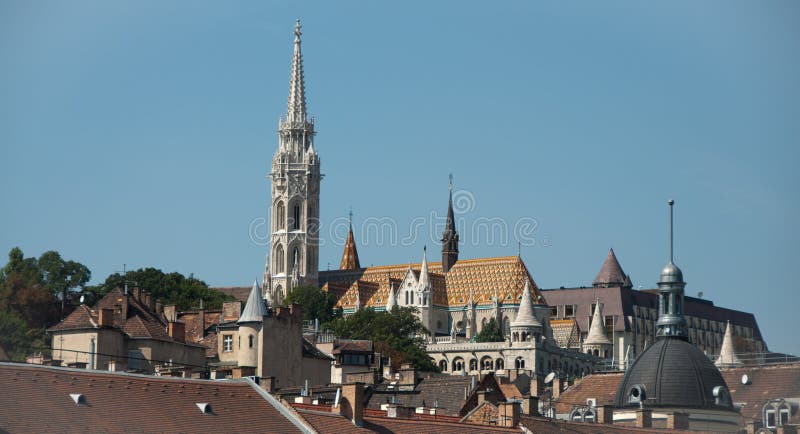 Skyline with Different Towers Stock Image - Image of classic, buda ...