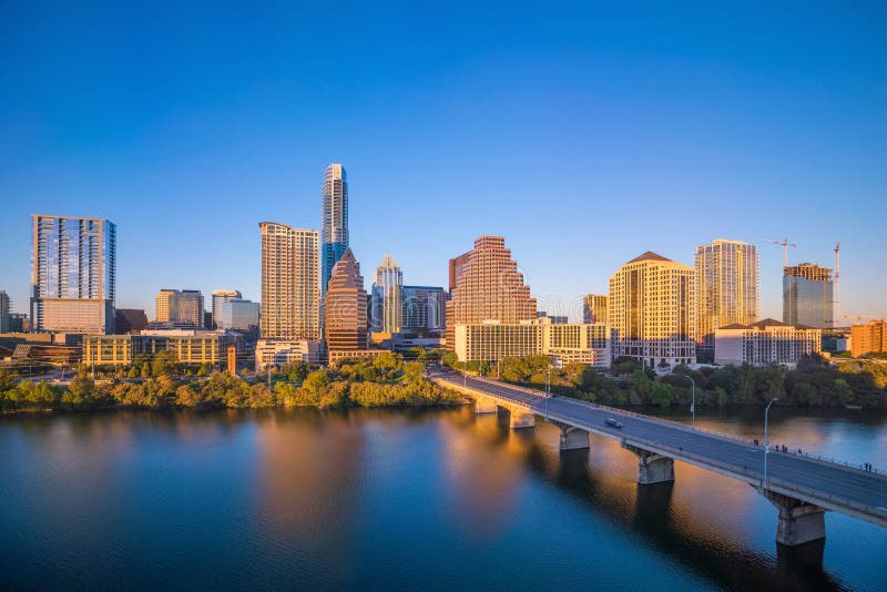 Skyline Do Centro De Austin, Texas Imagem de Stock - Imagem de torre ...