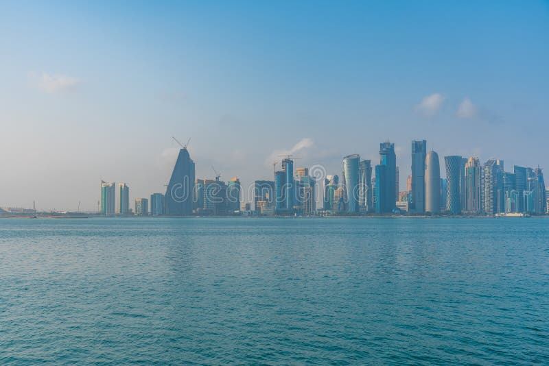 Skyline of Doha - the Capital of Qatar Stock Photo - Image of city ...