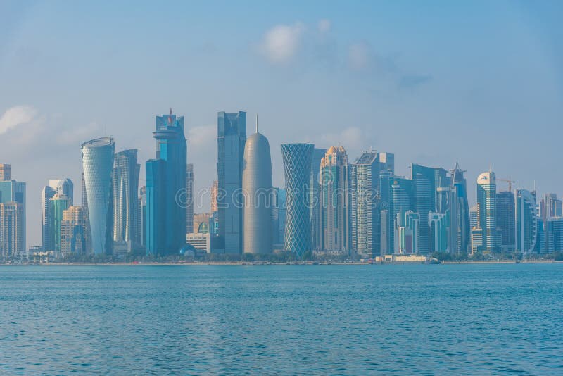 Skyline of Doha - the Capital of Qatar Stock Image - Image of financial ...