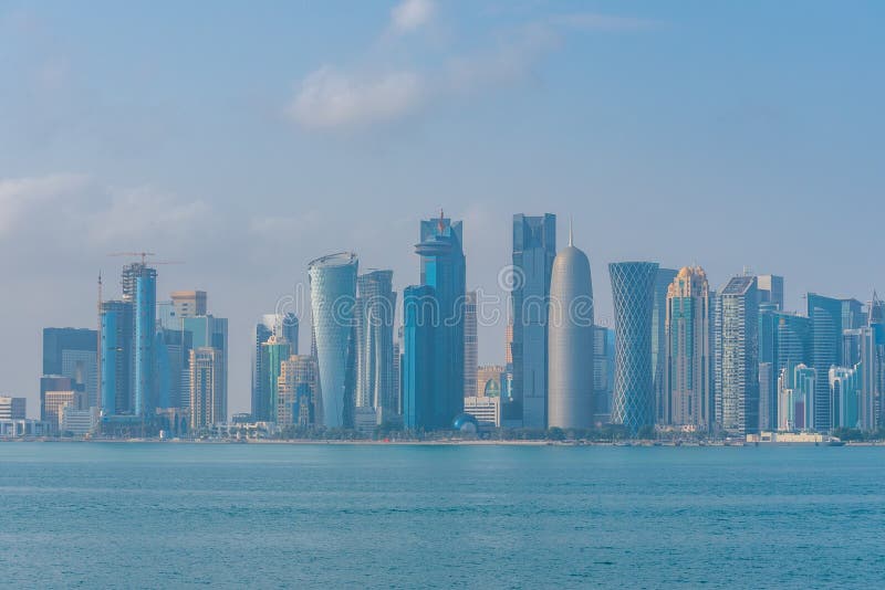 Skyline of Doha - the Capital of Qatar Stock Image - Image of district ...