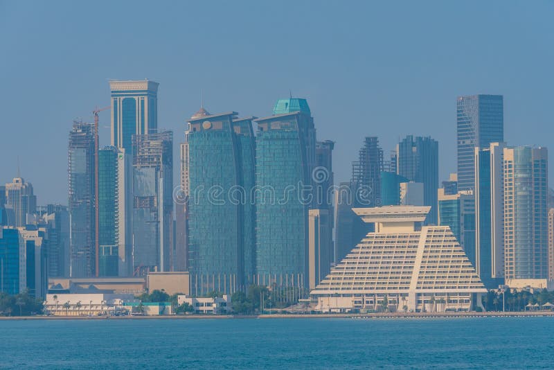Skyline of Doha - the Capital of Qatar Stock Image - Image of gulf ...