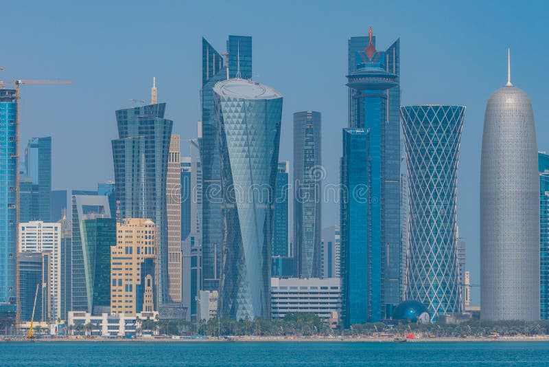 Skyline of Doha - the Capital of Qatar Stock Image - Image of panorama ...