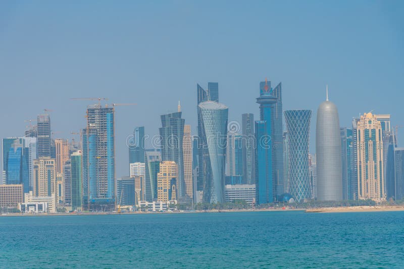 Skyline of Doha - the Capital of Qatar Stock Photo - Image of cityline ...