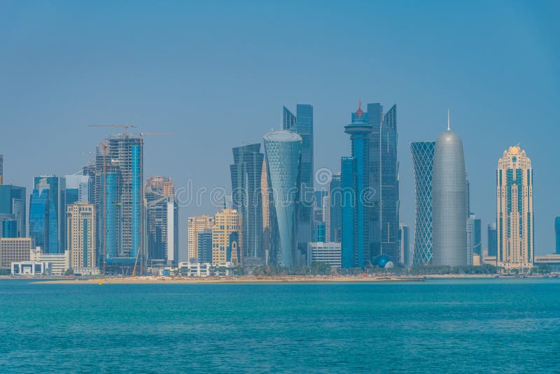 Skyline of Doha - the Capital of Qatar Stock Photo - Image of skyline ...