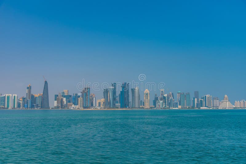 Skyline of Doha - the Capital of Qatar Stock Photo - Image of city ...
