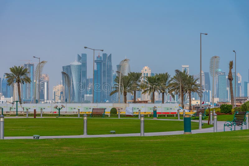 Skyline of Doha - the Capital of Qatar Stock Image - Image of tower ...