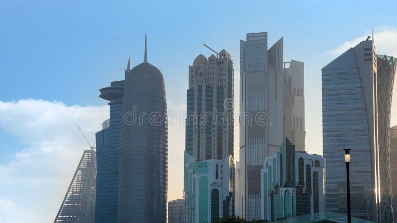 The Skyline of Doha City Center during Evening Editorial Stock Image ...