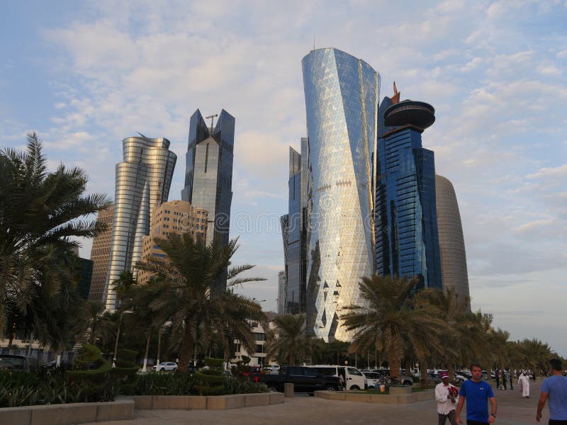 Skyline in Doha editorial photo. Image of desert, brown - 260750266