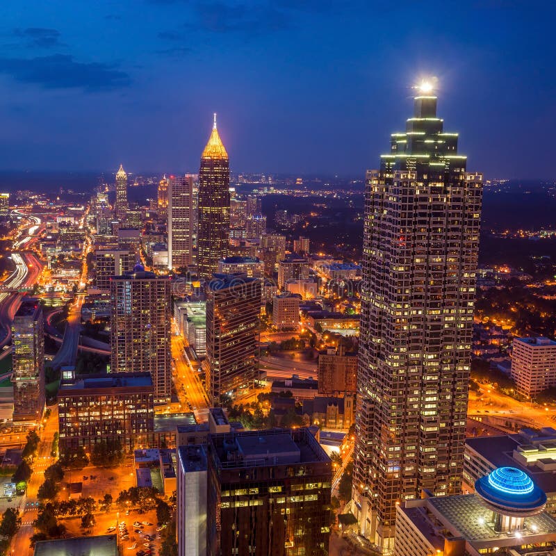 Skyline of Downtown Atlanta, Georgia Stock Photo - Image of financial ...
