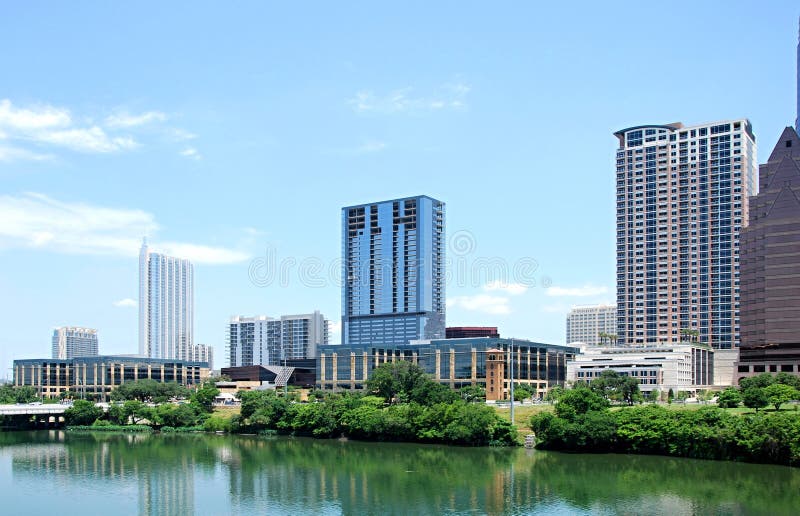 Skyline of Downtown Austin, the Capital of Texas Stock Image - Image of ...