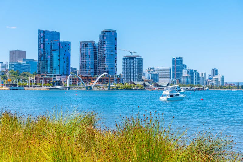 Skyline of Elizabeth Quay in Perth, Australia Editorial Photography ...