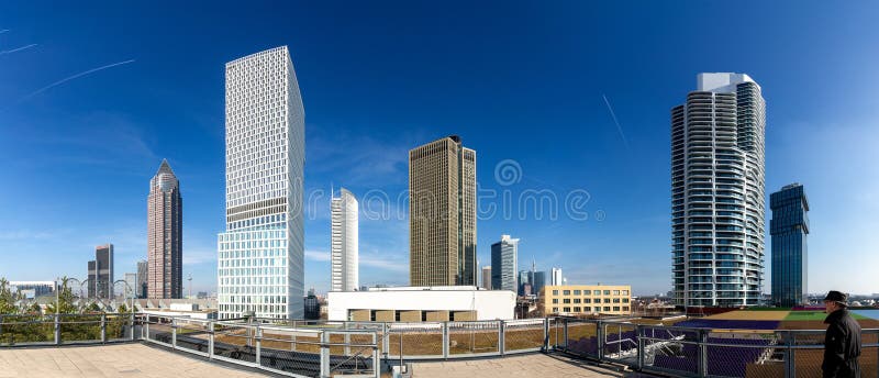 Skyline of Frankfurt with Its Skyscraper Seen from Platform of Skyline ...
