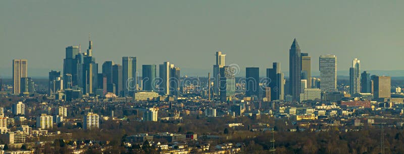 Skyline of Frankfurt am Main Germany Panorama Stock Photo - Image of ...