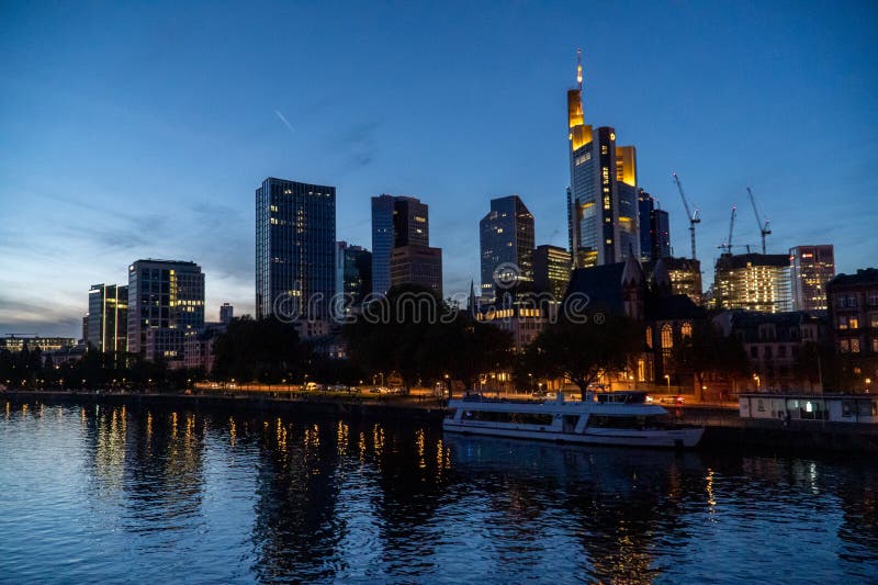 The Skyline of Frankfurt from Main River in Germany Editorial Photo ...