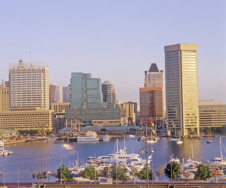 Skyline and Harbor of Baltimore, Maryland Editorial Stock Image - Image ...
