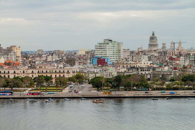 Skyline of Havana with National Capitol, Cub Editorial Photography ...