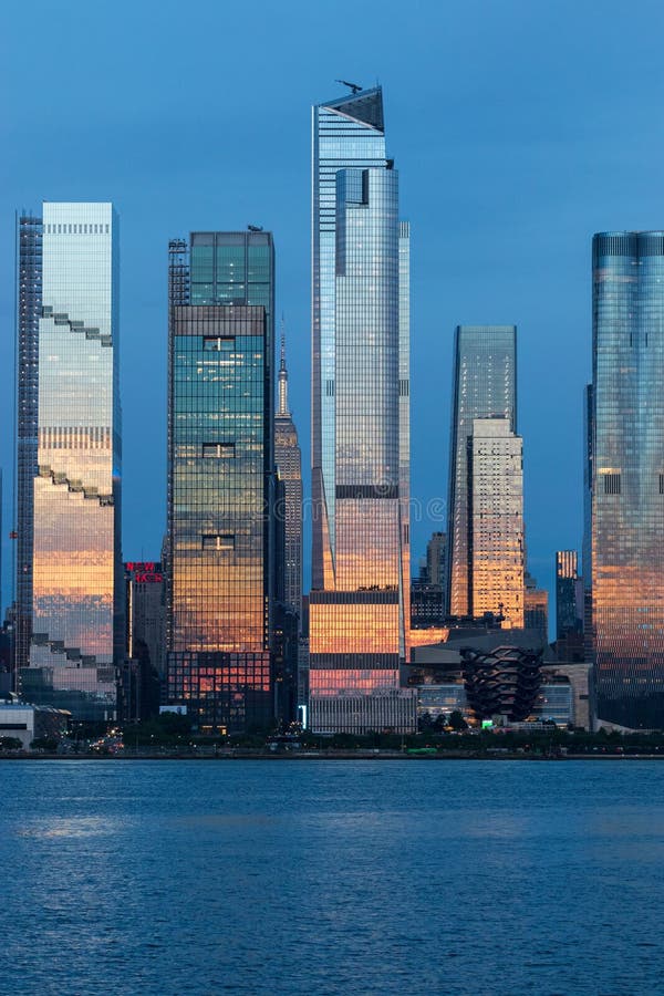 Skyline of Hudson Yard on the Sunset Editorial Photography - Image of ...