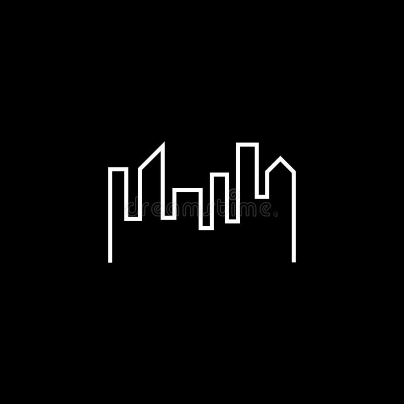 Skyline Icon Isolated on Dark Background Stock Vector - Illustration of ...