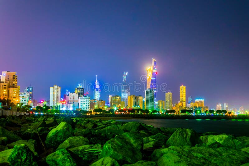 Skyline of Kuwait City editorial stock image. Image of middle - 49466869