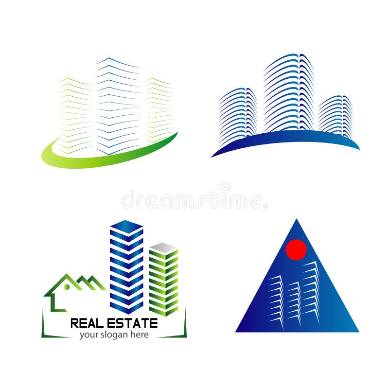 Skyline Logo Set Template Design Stock Vector - Illustration of high ...