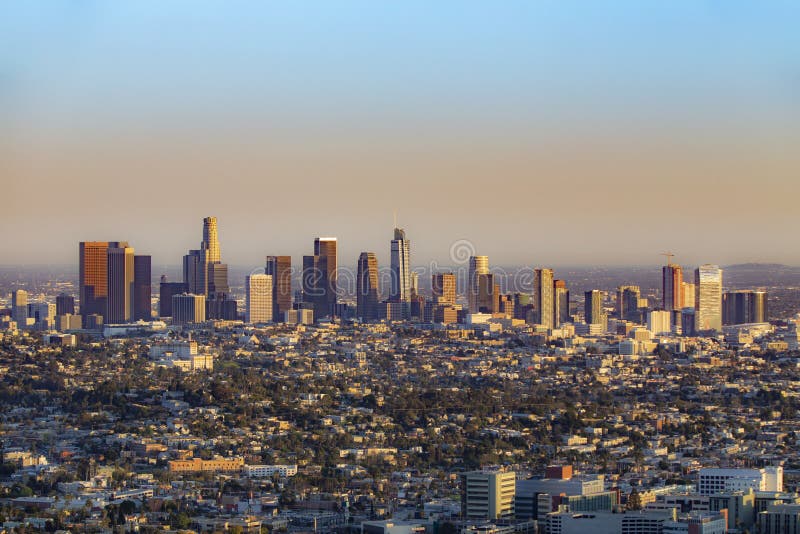 Skyline of Los Angeles stock image. Image of skyscraper - 147791807