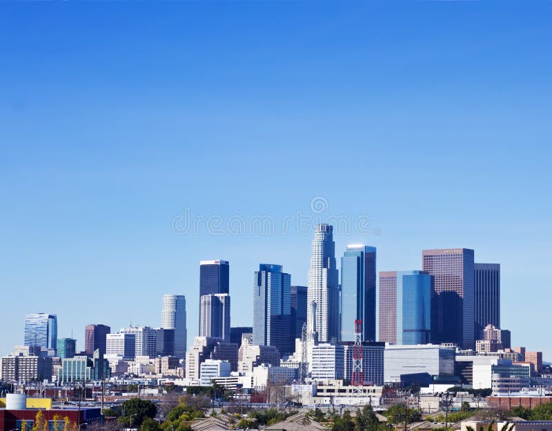 Skyline of Los Angeles on a Sunny Day Editorial Stock Image - Image of ...
