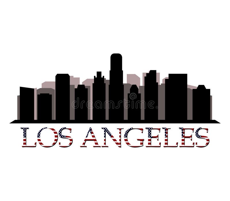 Los Angeles Skyline City Icon Vector Art Design Stock Vector ...