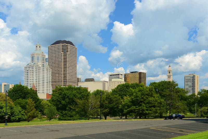 Skyline Moderna Da Cidade De Hartford, Connecticut, EUA Foto de Stock ...