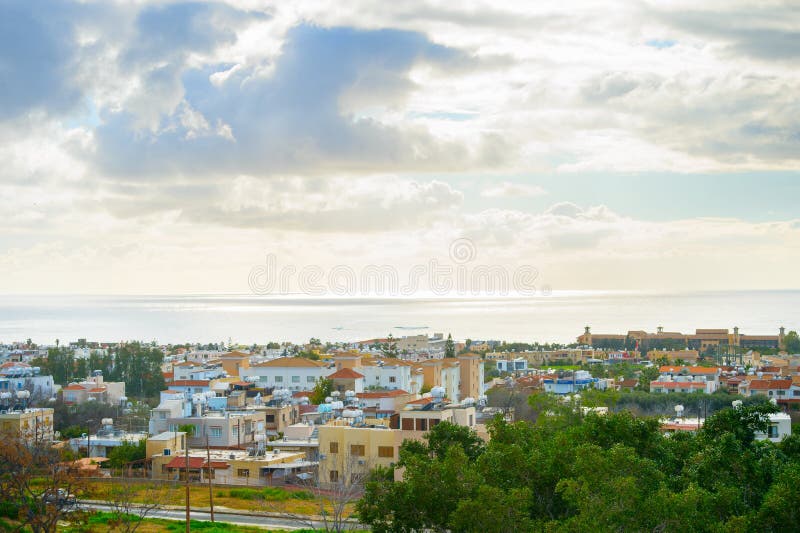 Skyline Paphos Sea Sky Cyprus Stock Image - Image of weather, coastline ...
