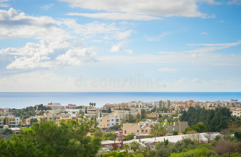 Skyline Paphos Sea Sky Cyprus Stock Image - Image of season, estate ...