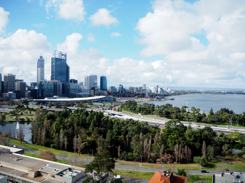 Skyline of Perth, Australia at Night Stock Photo - Image of dusk, long ...