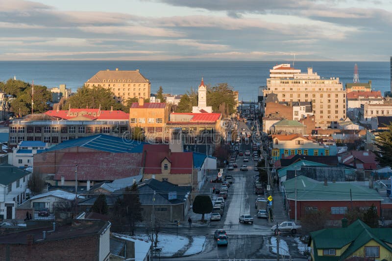 Punta Arenas City Center with Monument Palacio Sara Braun, Chile ...