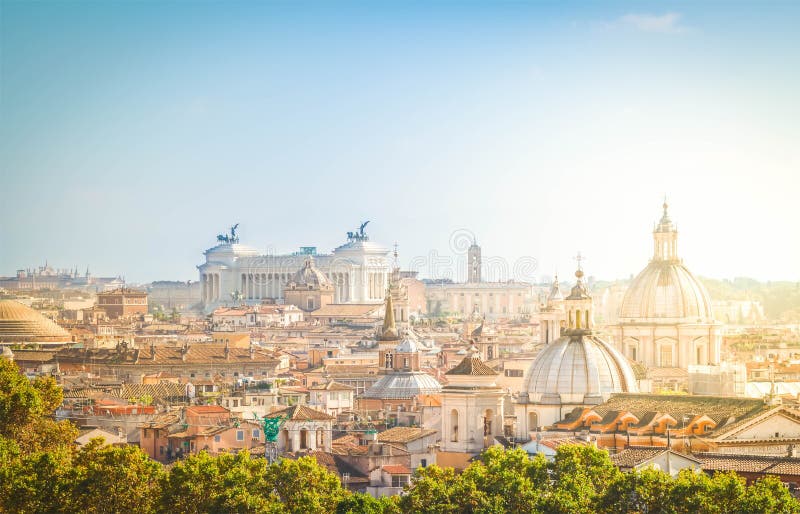 Skyline of Rome, Italy stock image. Image of building - 277287017