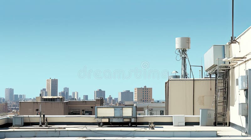 Skyline rooftop building stock illustration. Illustration of terrace ...