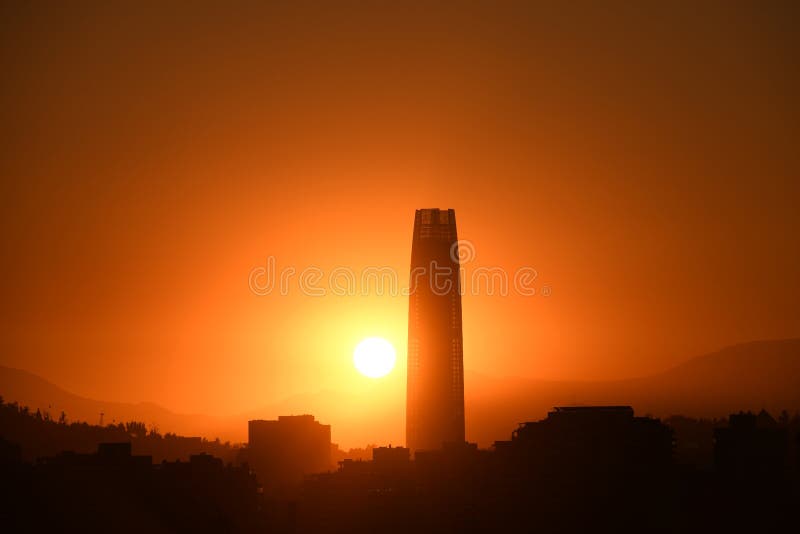 Skyline of Santiago De Chile Stock Image - Image of american, back ...