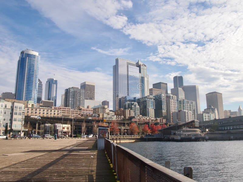 The Skyline from Seattle from the Harbor in the on a Sunny Day. Stock ...