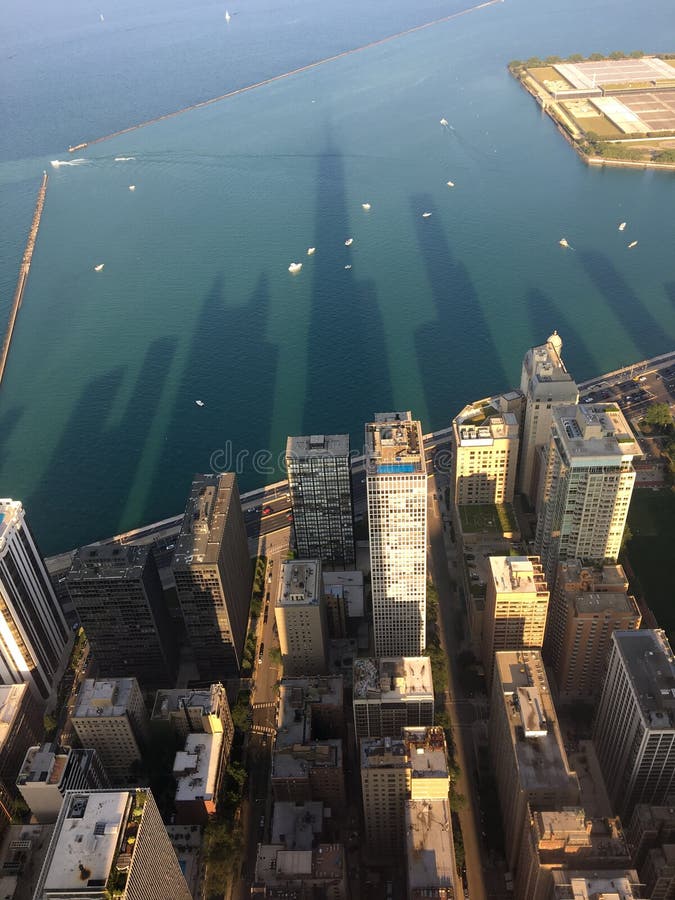 Skyline Shadows on the Lake Editorial Photography - Image of economy ...