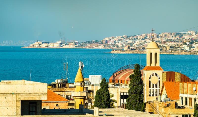 Skyline of Sidon Town in Lebanon Stock Photo - Image of cityscape ...