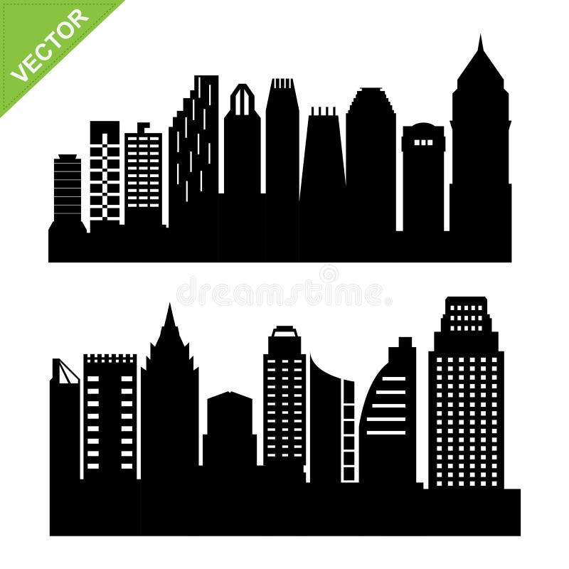 Skyline silhouettes vector stock vector. Illustration of modern - 83848226