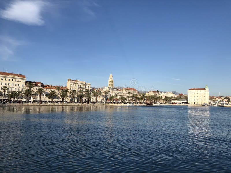 Skyline of Split, Croatia stock image. Image of waterfront - 186195135