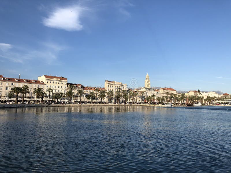 Skyline of Split stock image. Image of harbor, skyline - 186195185