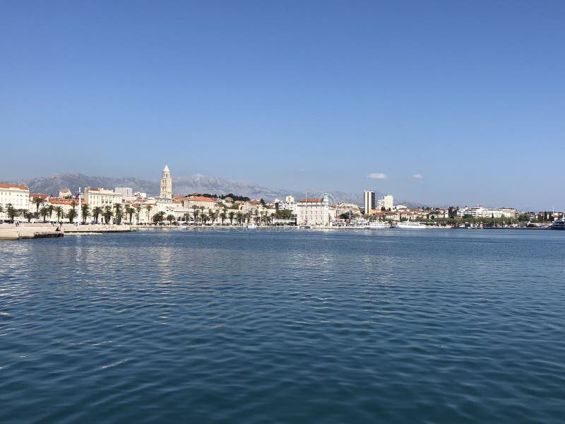Skyline of Split stock photo. Image of tower, harbor - 186197520